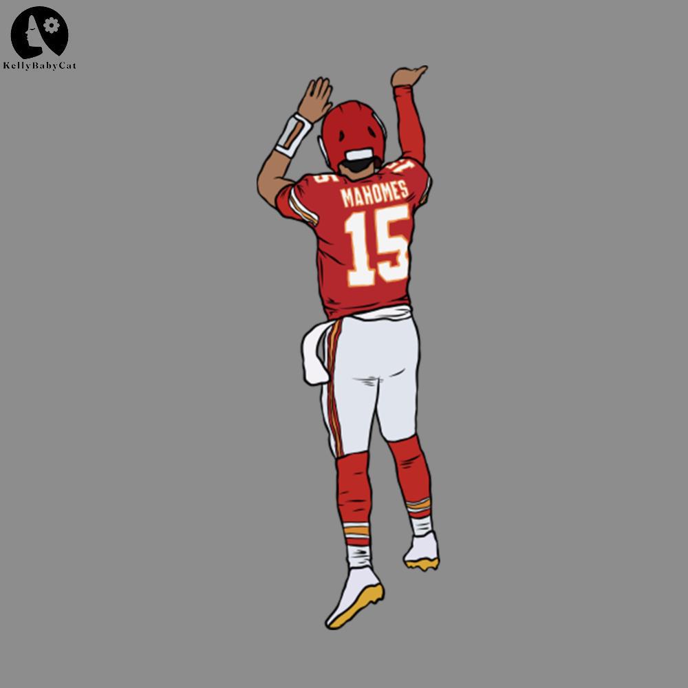 Patrick Mahomes Jumpshot Celebration Football PNG download | Inspire Uplift