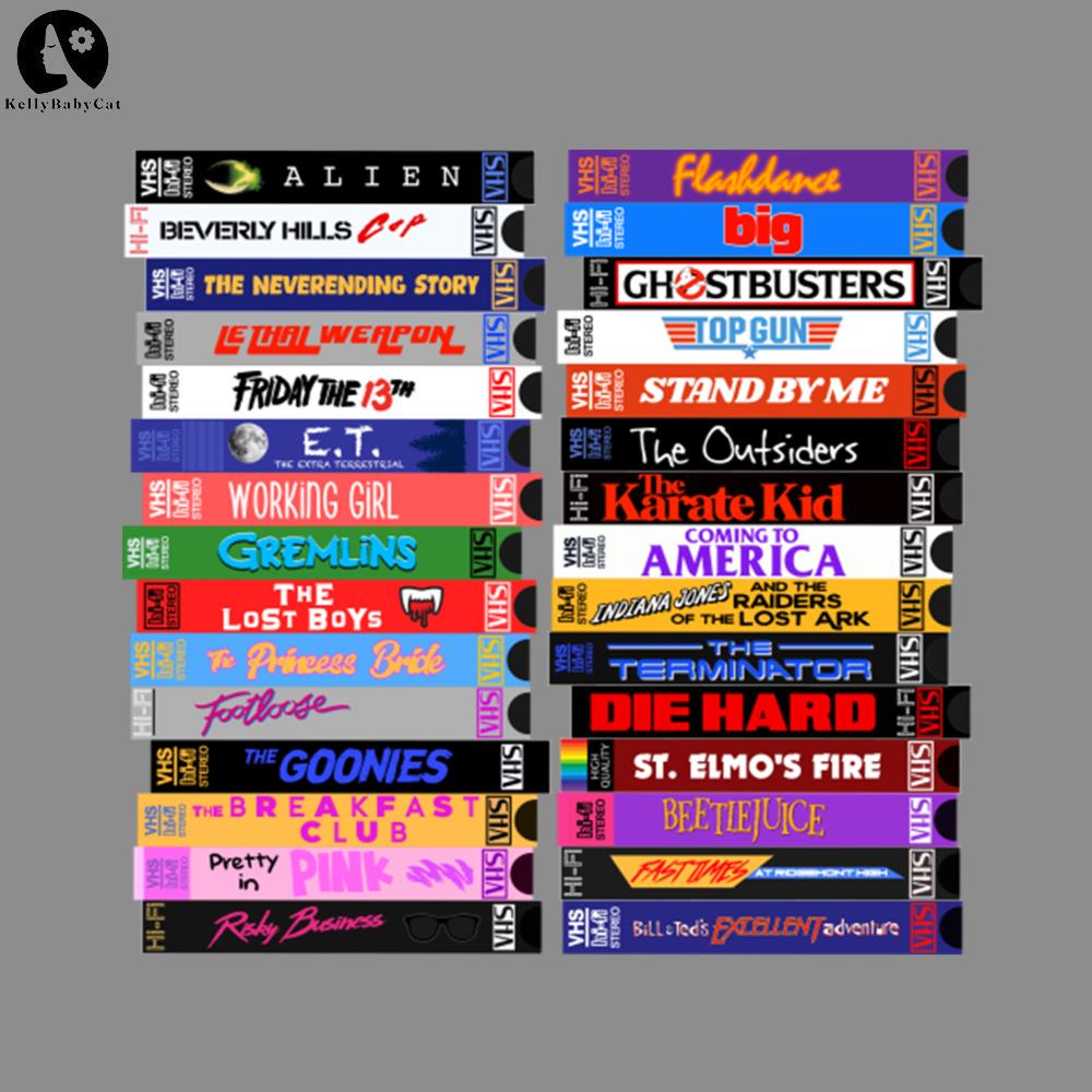 Retro 80s Movies VHS Stacks Threes Company PNG | Inspire Uplift