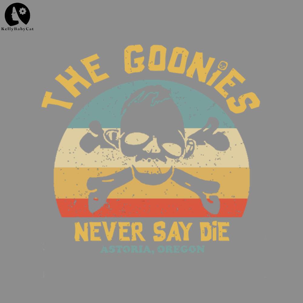The Goonies Never Say Die Vintage Retro Threes Company PNG | Inspire Uplift