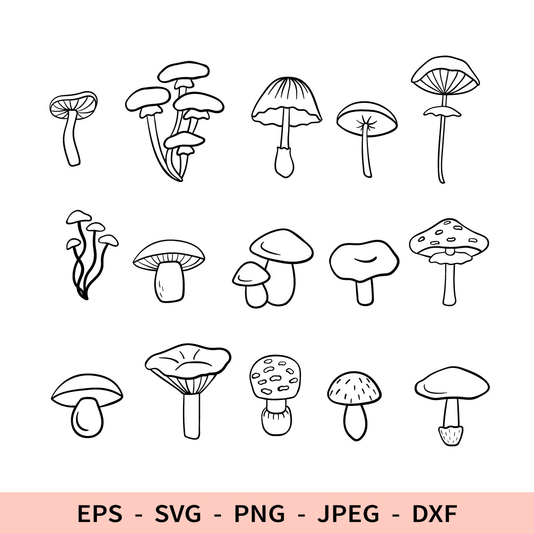 Mushroom Svg Bundle Dxf Fungi Svg File for Cricut Autumn Set | Inspire ...