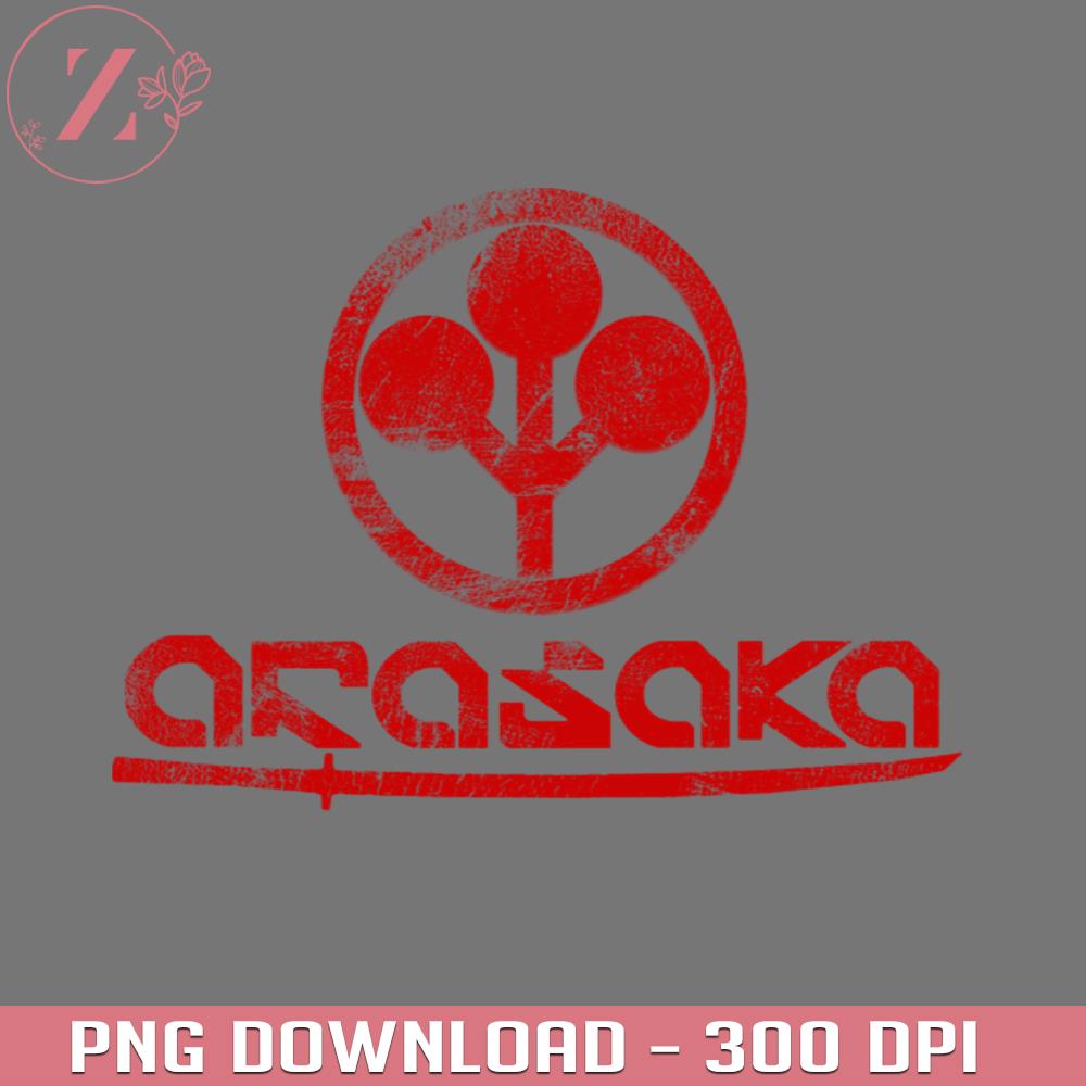Arasaka Logo distressed red with sword Anime PNG | Inspire Uplift