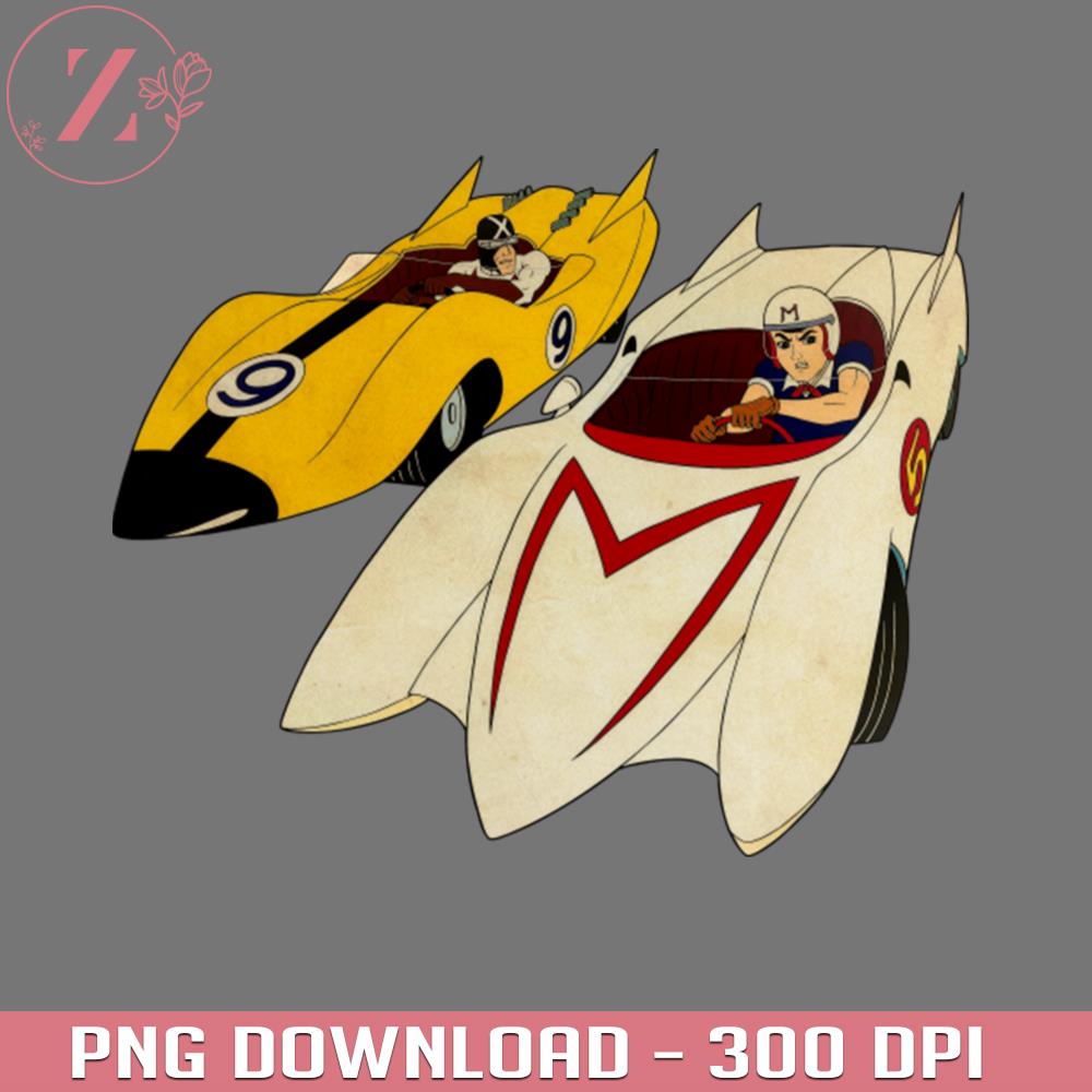 VINTAGE SPEED RACER FIGHT Anime PNG | Inspire Uplift