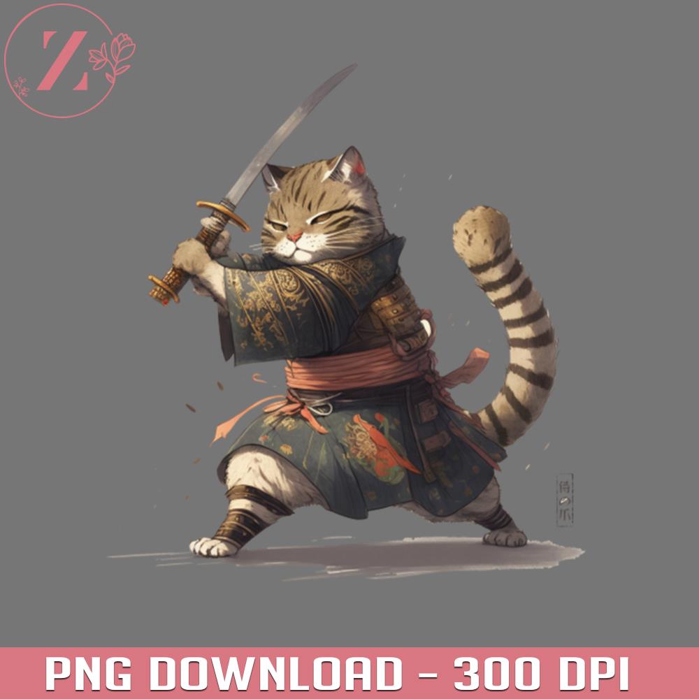 Samurai Cat Claws Warrior Anime PNG | Inspire Uplift