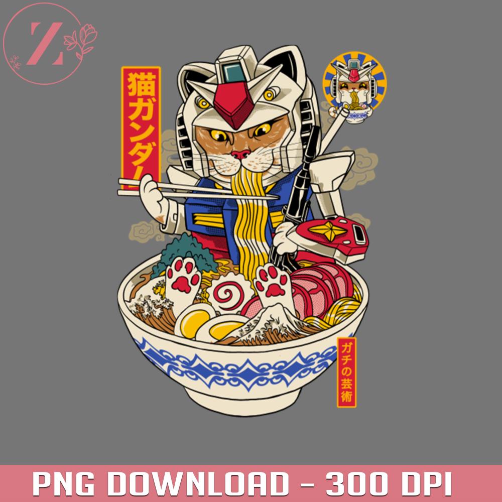 RAMEN CAT GUNDAM 7739PNG Manga PNG download | Inspire Uplift