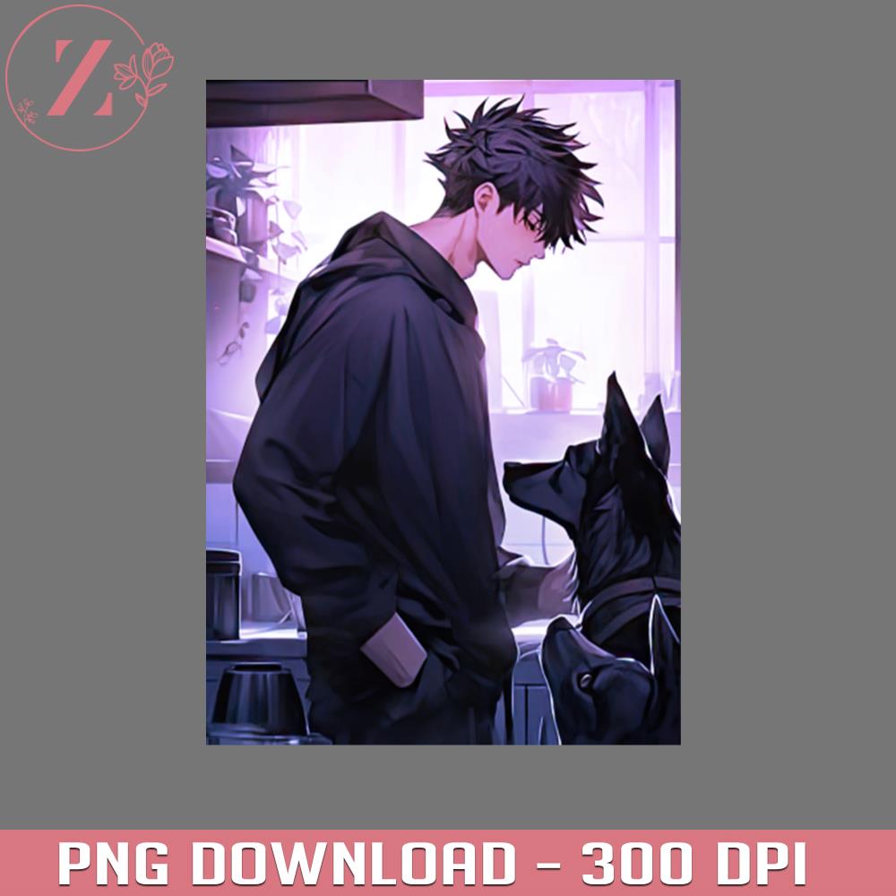 megumi and dog Anime Jujutsu Kaisen PNG download | Inspire Uplift