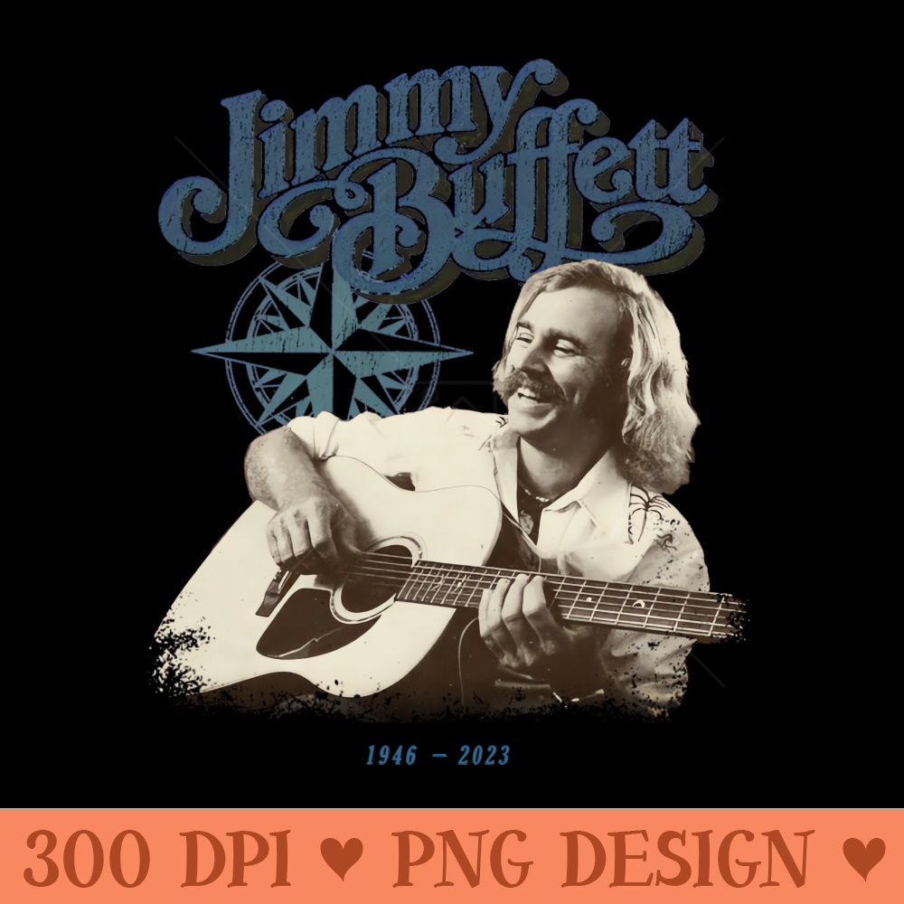 Jimmy Buffett Tribute Vintage Style (Blue) Design - PNG Prin | Inspire ...