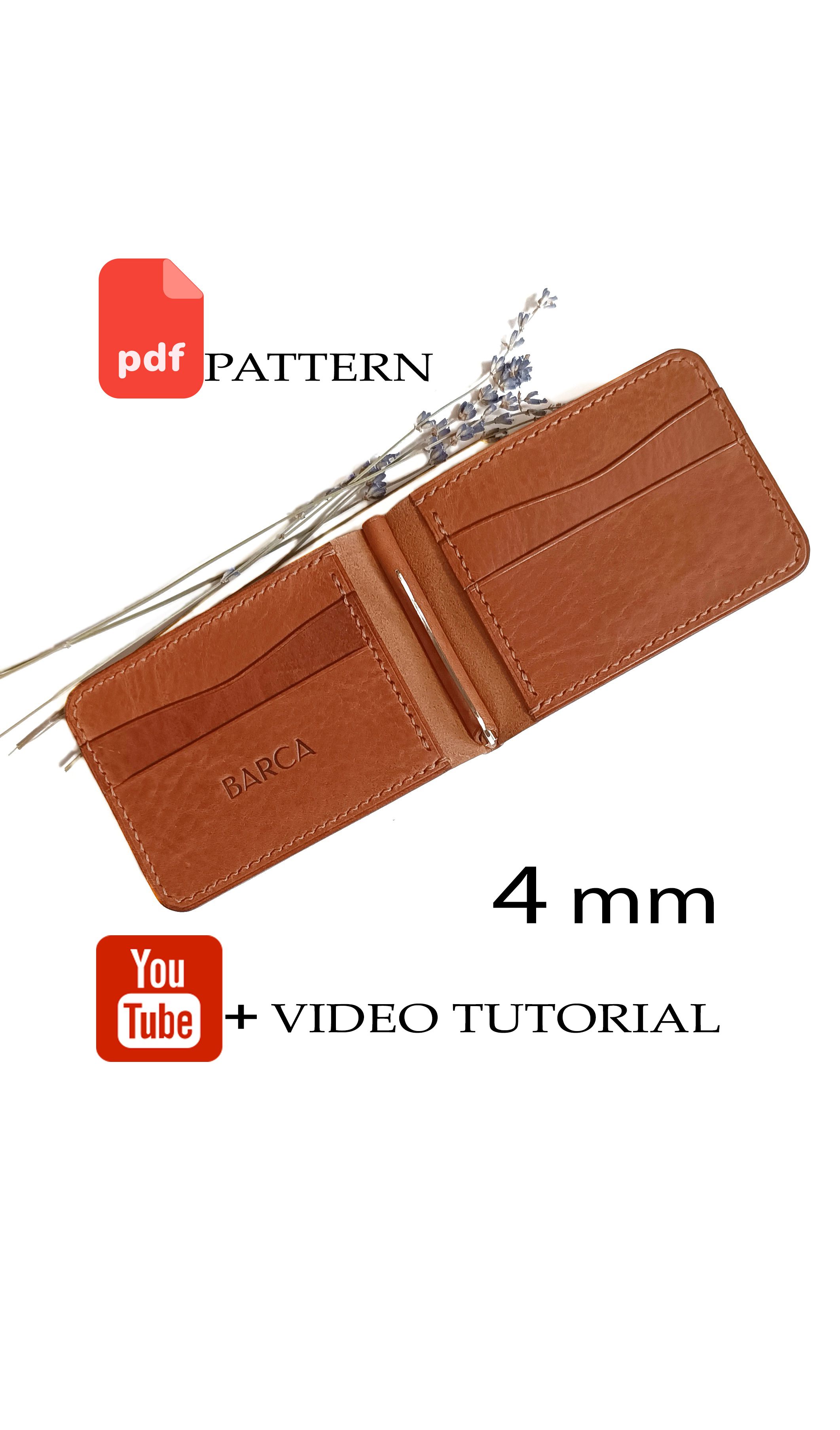 Pattern of a money clip wallet - Leather wallet PDF pattern | Inspire ...