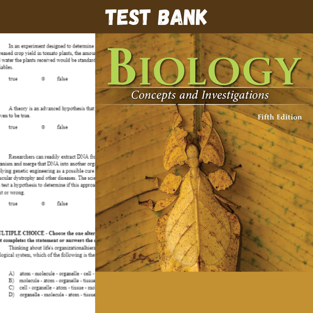Test bank Biology Concepts and Investigations 5th Edition Ho | Inspire ...