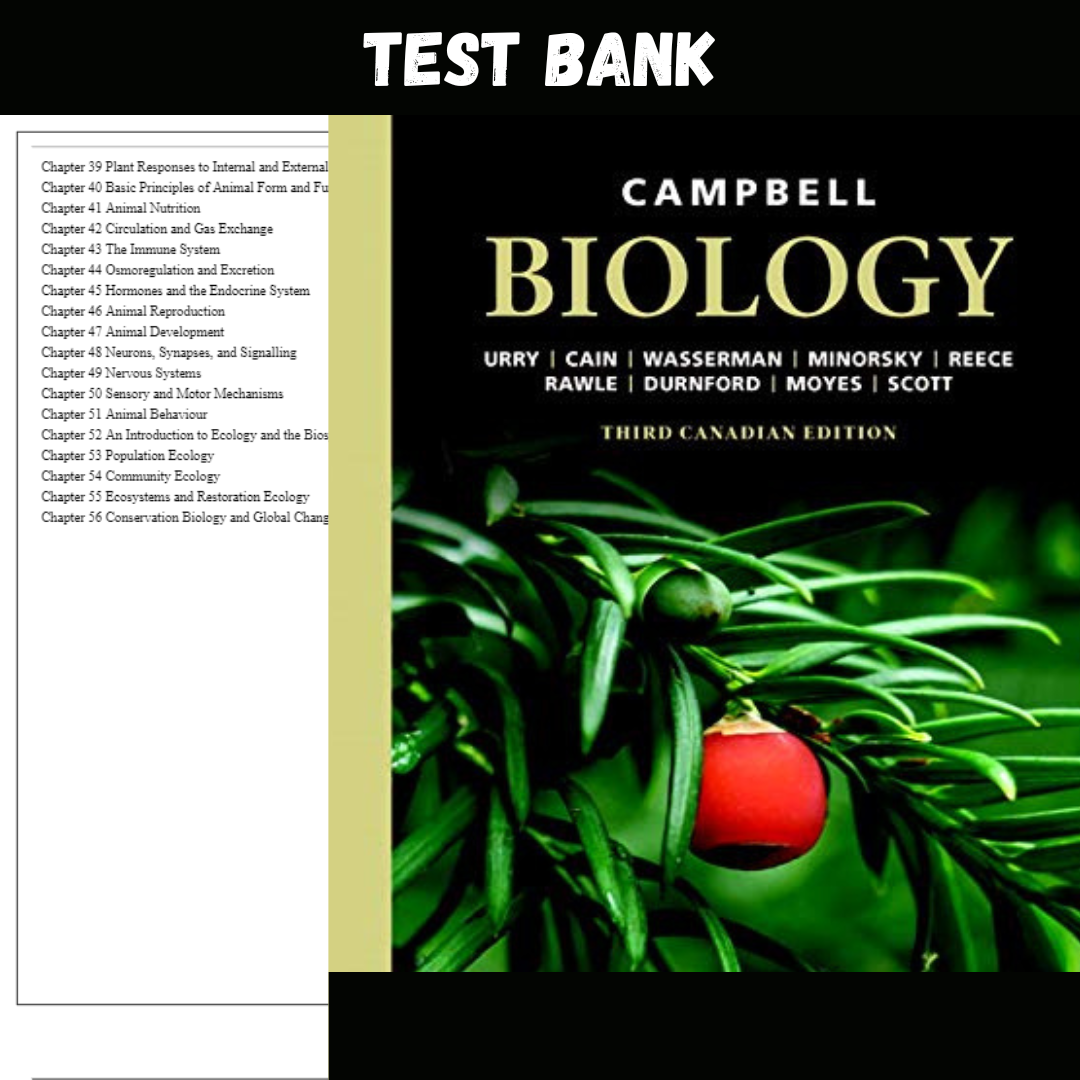 Test Bank Campbell Biology 3rd Canadian Edition Urry 2020 | | Inspire ...