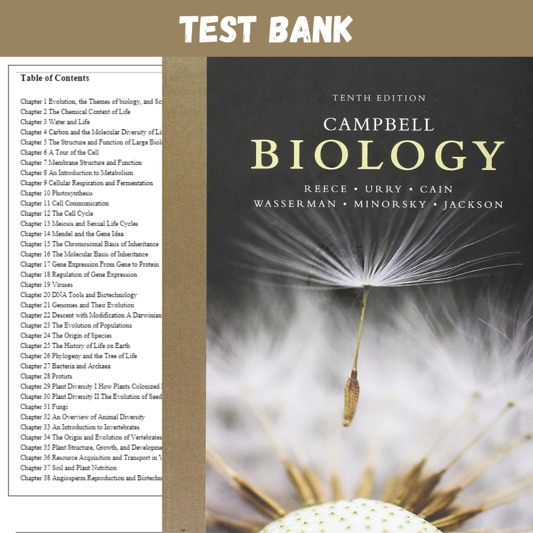 Test Bank Campbell Biology 10th Edition Reece 2019| All Chap | Inspire ...