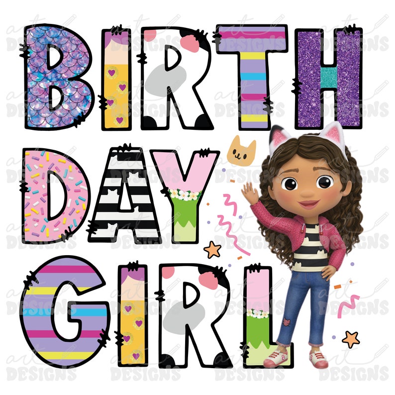 Happy Birthday Gabby Doll Clipart Elements, Letters Set, Gab | Inspire ...
