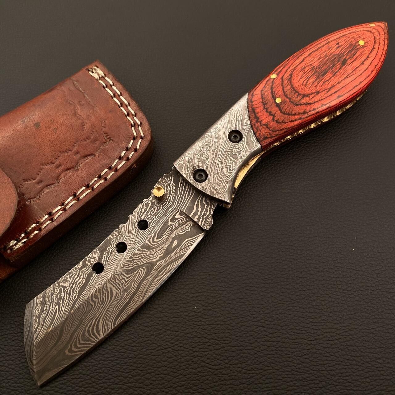 Custom Handmade Damascus Steel Pocket Knife Folding Blade, H | Inspire ...