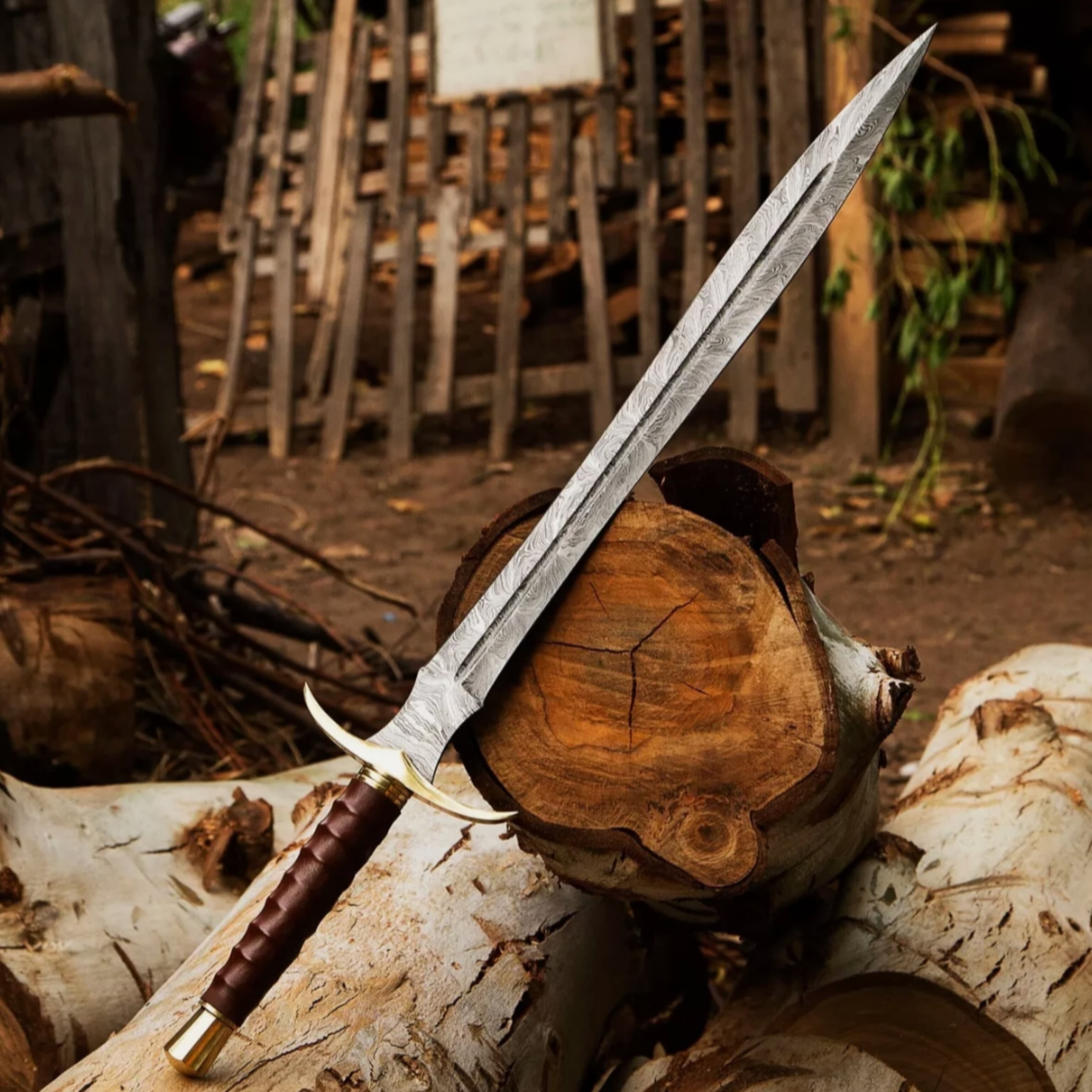 ''Damascus Viking Sword, Custom Hand Real Damascus Steel Lon | Inspire ...