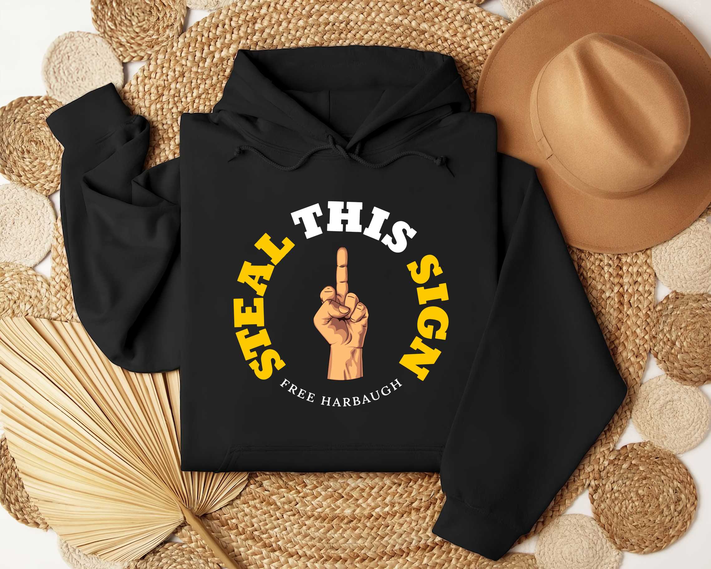 Middle Finger Michigan Sign Stealing Free HarbaughShirt - Inspire Uplift
