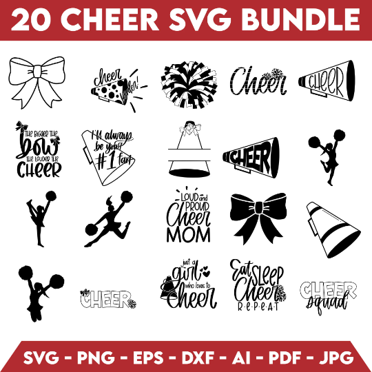Cheer BIG SVG Bundle Cheerleading SVG Cheer svg Megaphone sv | Inspire ...