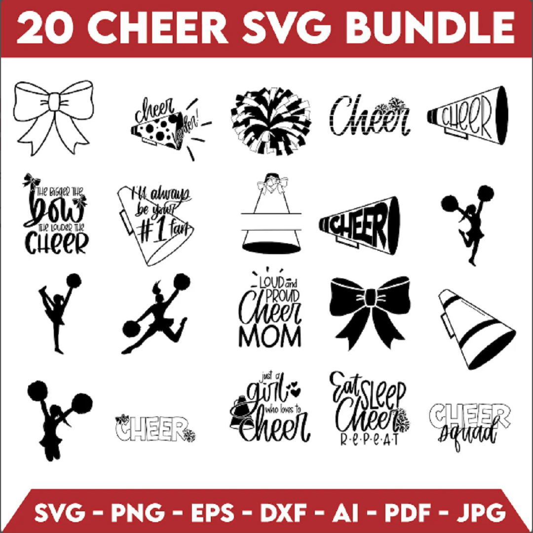 Cheer BIG SVG Bundle Cheerleading SVG Cheer svg Megaphone sv | Inspire ...