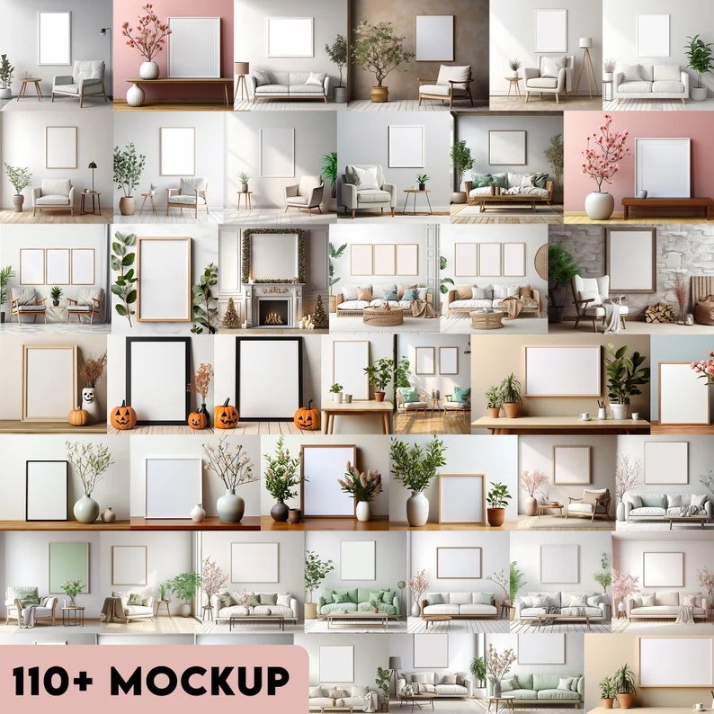 110+ Frame MockUps Frame Mock up Bundle modern Mock Up Stock | Inspire ...