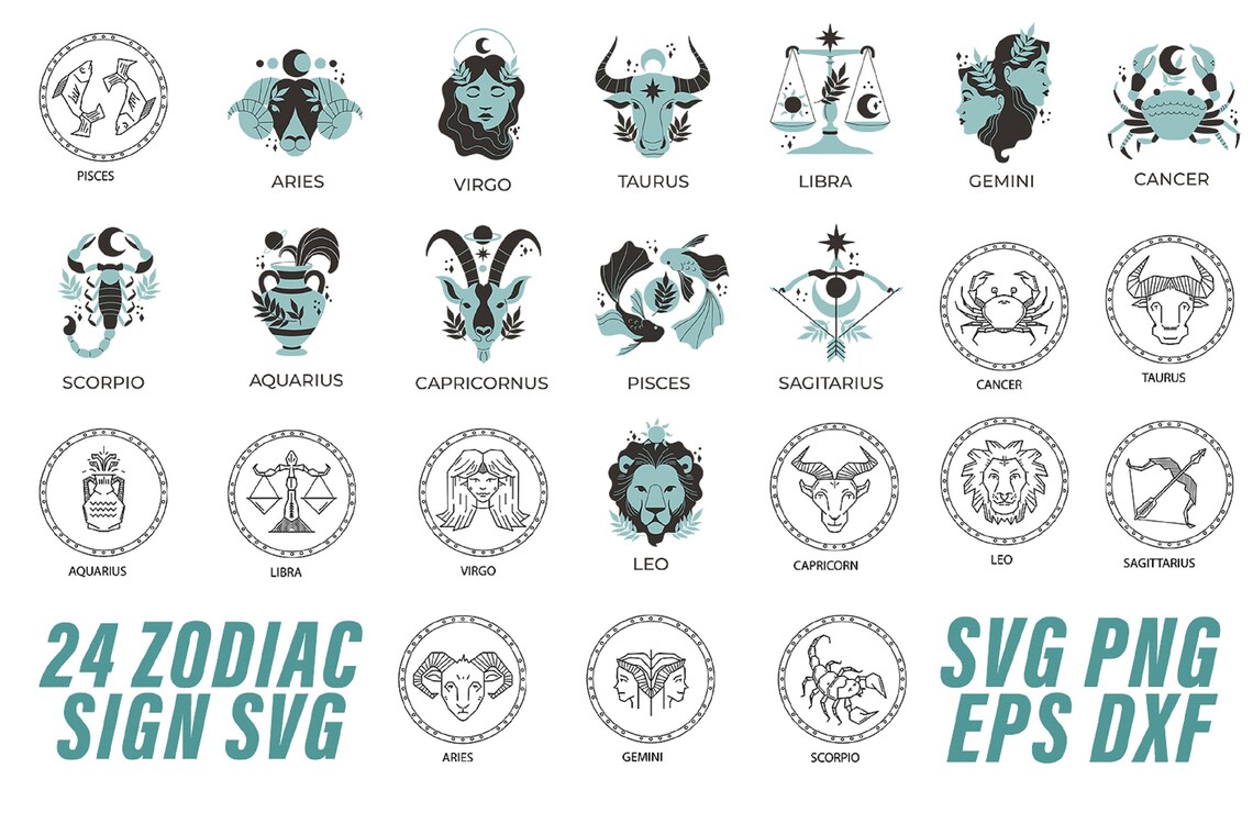 Zodiac Signs Svg Bundle Astrology Signs Svg Zodiac Symbols S | Inspire ...