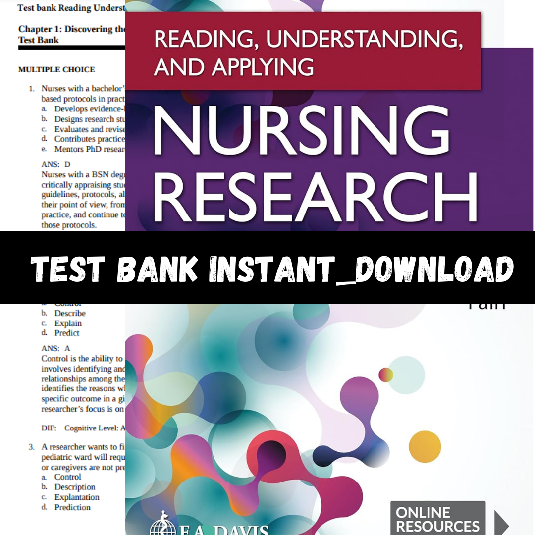 Test Bank for Reading Understanding & Applying Nursing Resea | Inspire ...
