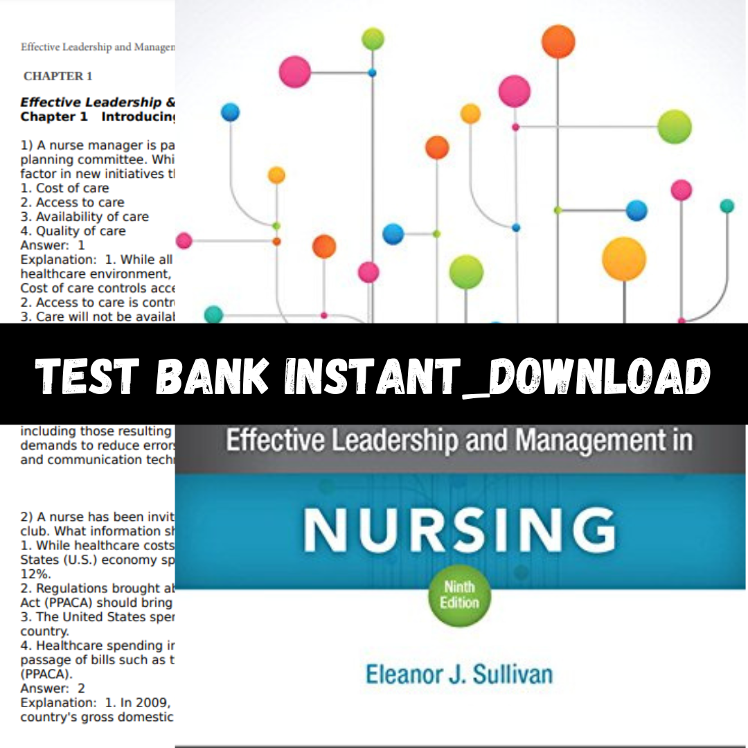 Test Bank for Effective Leadership and Management in Nursing | Inspire ...