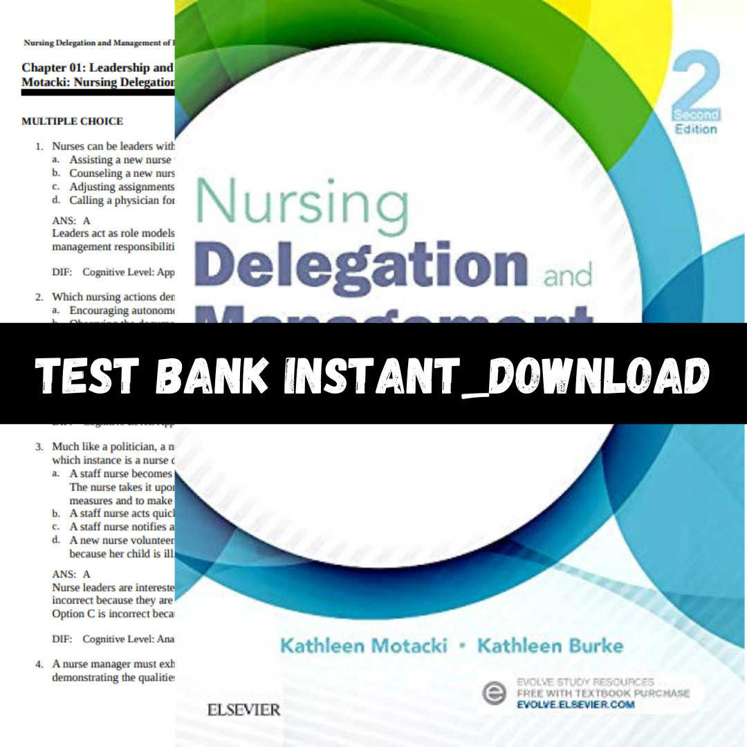 Test Bank for Nursing Delegation and Management of Patient C | Inspire ...
