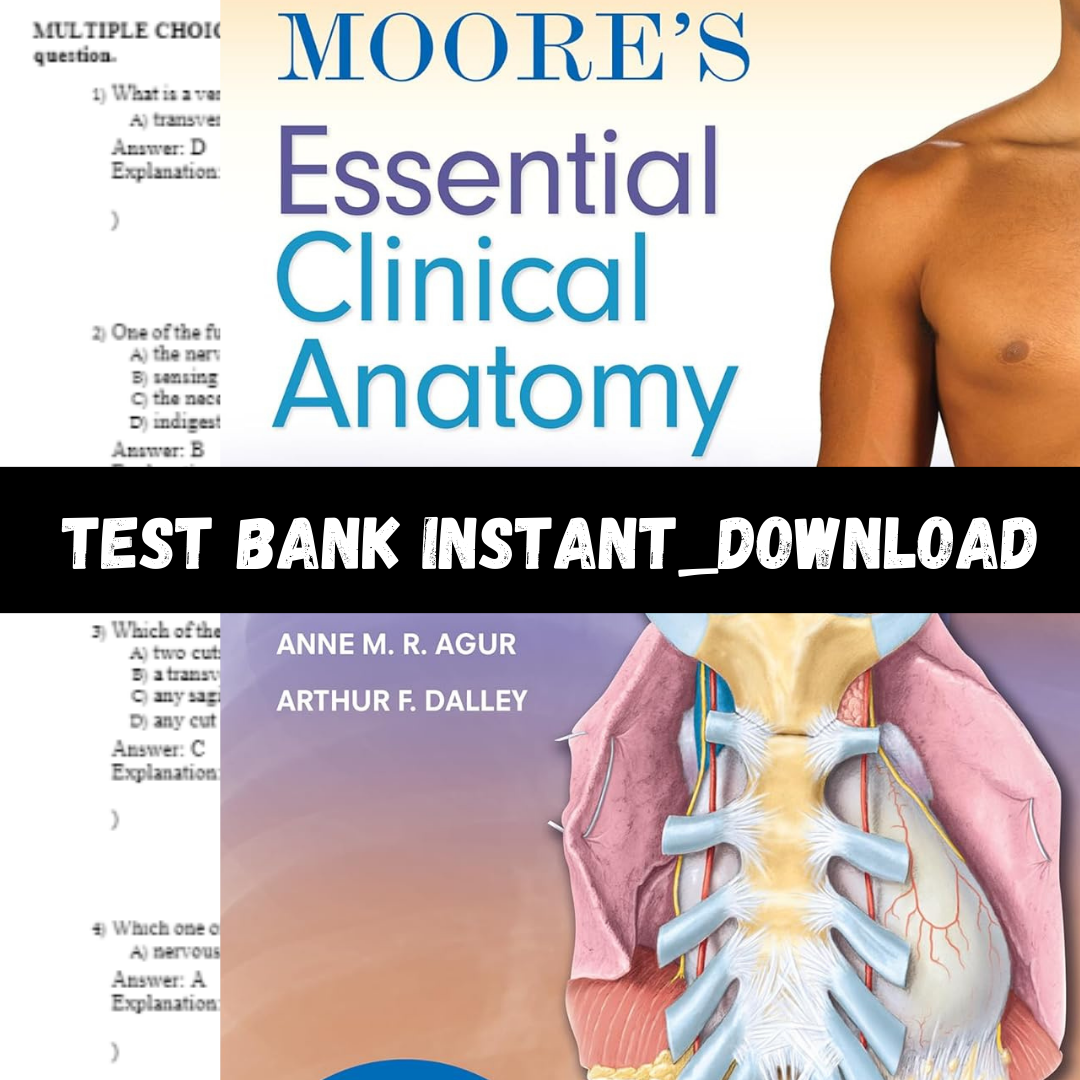 Test Bank for Moore's Essential Clinical Anatomy 7th Edition | Inspire ...