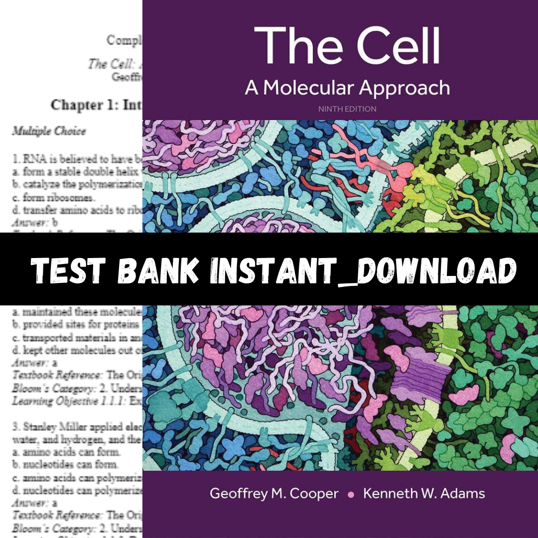 Test Bank for The Cell A Molecular Approach 9th Edition Coop | Inspire ...