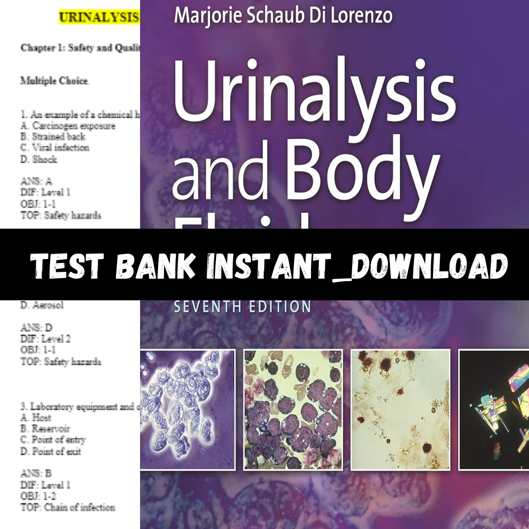 Test Bank for Urinalysis and Body Fluids 7th Edition Strasin | Inspire ...
