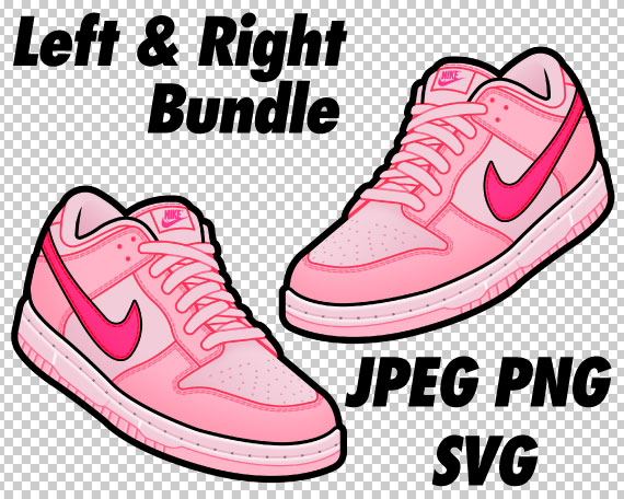Nike Dunk Low Triple Pink in JPEG PNG SVG digital sneaker ar | Inspire ...