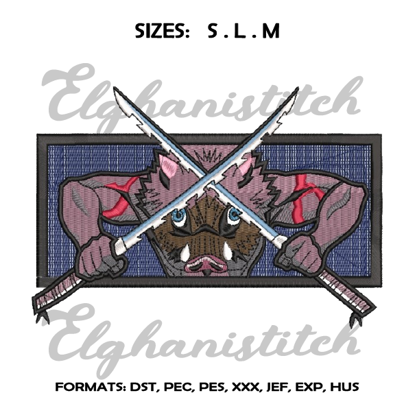 Inosuke Hashibira Embroidery Design File, Kimetsu no yaiba A | Inspire ...