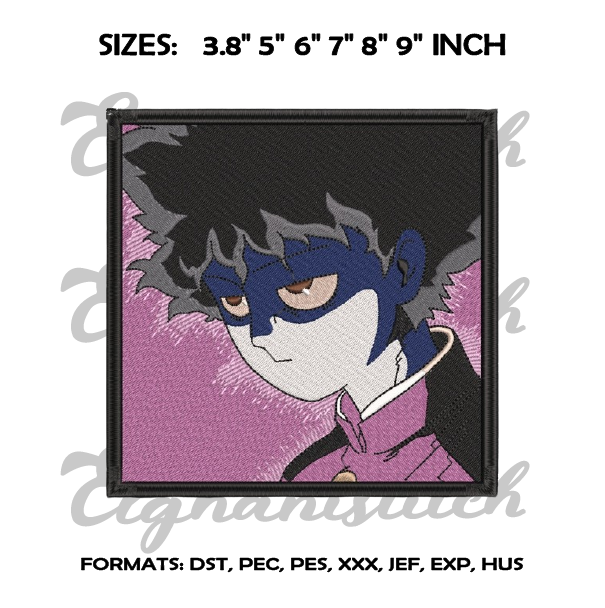 ShigeoKageyama Embroidery Design File. Mob Psycho 100 Anime | Inspire ...