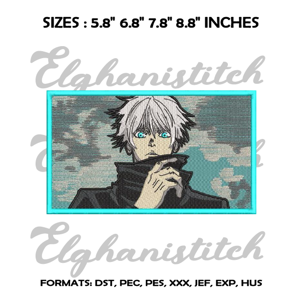 Satoru Gojo Embroidery Design File, Jujutsu Kaisen Anime Emb - Inspire ...