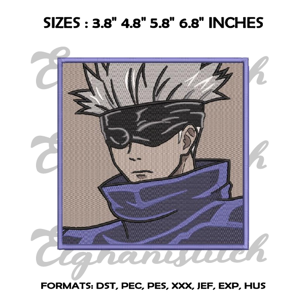 Satoru Gojo Embroidery Design File. Jujutsu Kaisen Anime Emb | Inspire ...