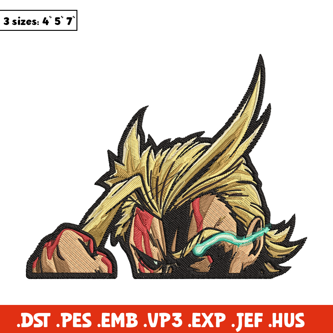 All Might Embroidery Design, Mha Embroidery, Embroidery File | Inspire ...