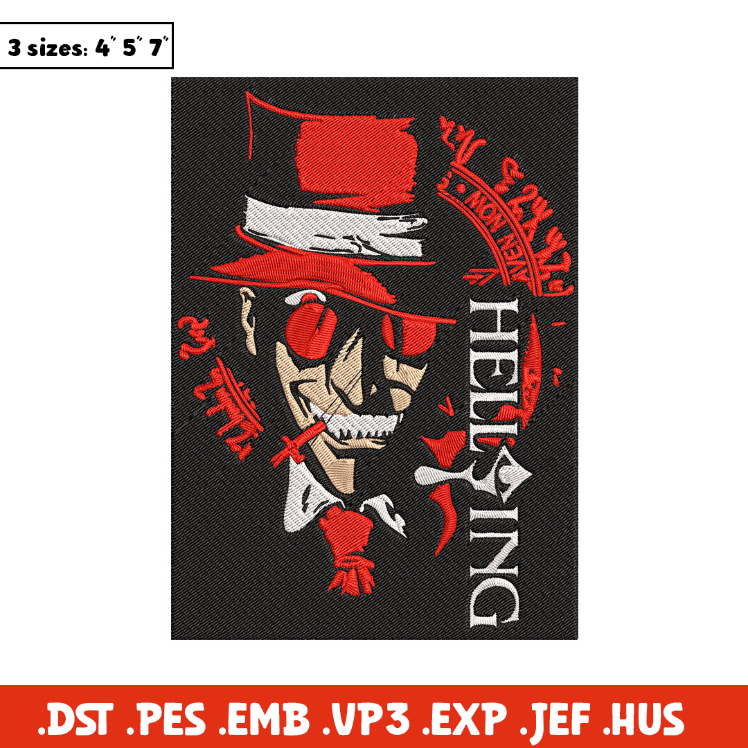 Alucard Poster Embroidery Design, Hellsing Embroidery, Embro - Inspire ...