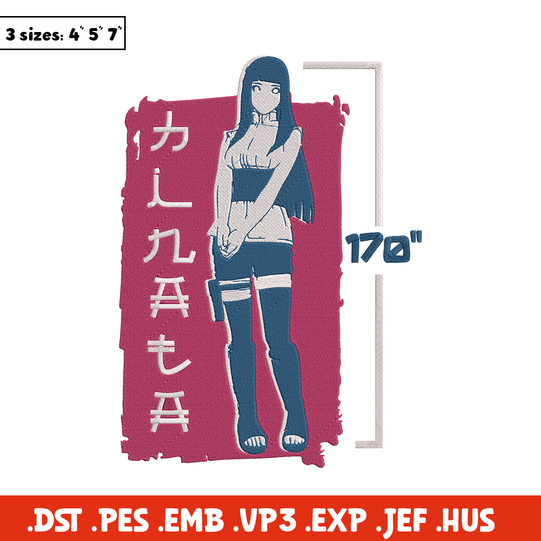 Hinata poster Embroidery Design, Naruto Embroidery, Embroide - Inspire Uplift