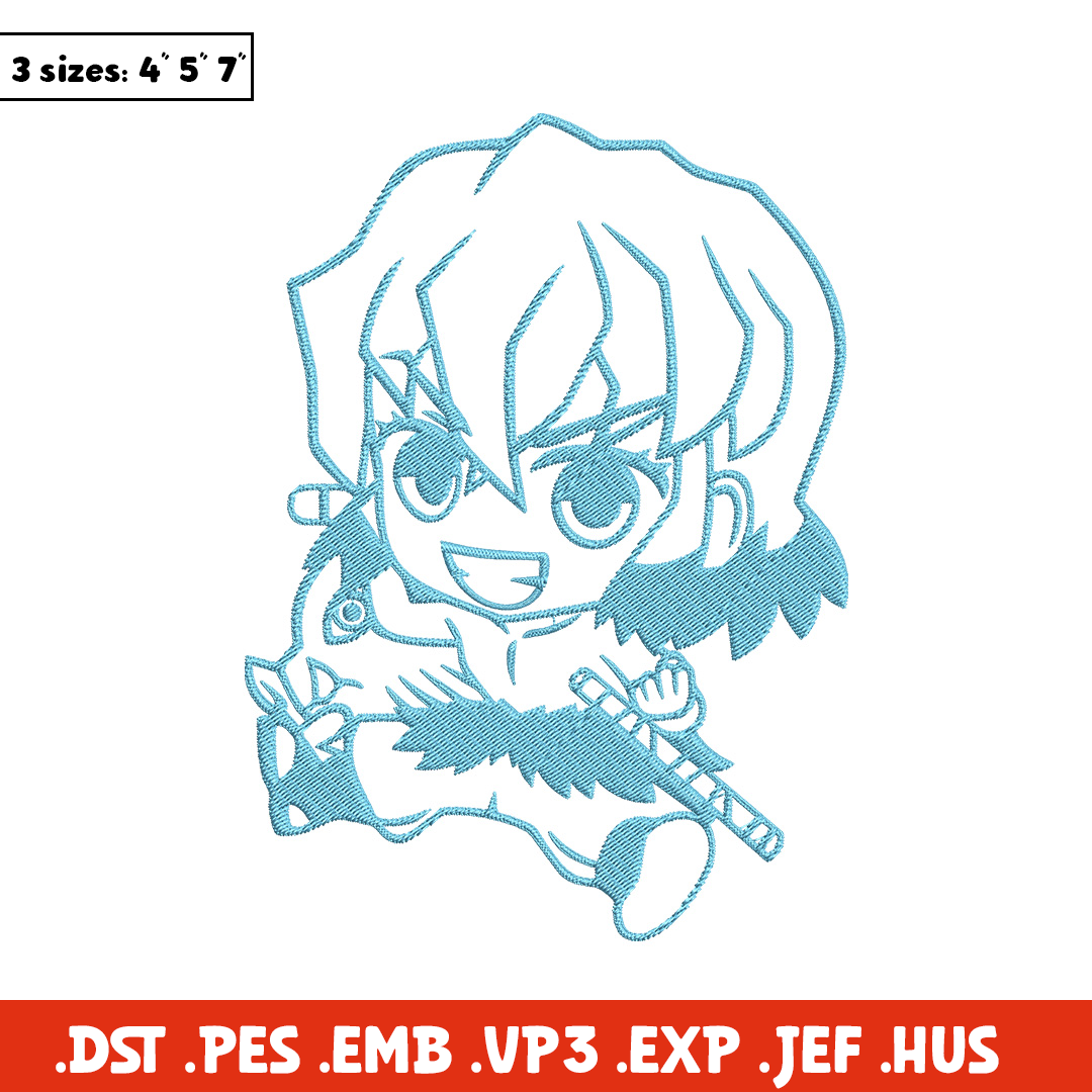 Inosuke chibi Embroidery Design,Demon slayer Embroidery,Embr | Inspire ...