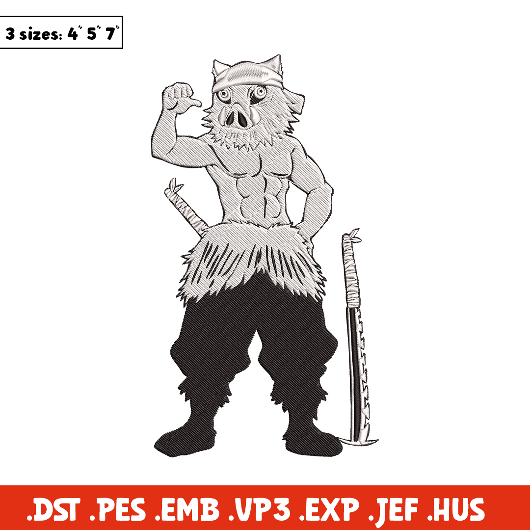 Inosuke Embroidery Design,Demon slayer Embroidery, Embroider | Inspire ...