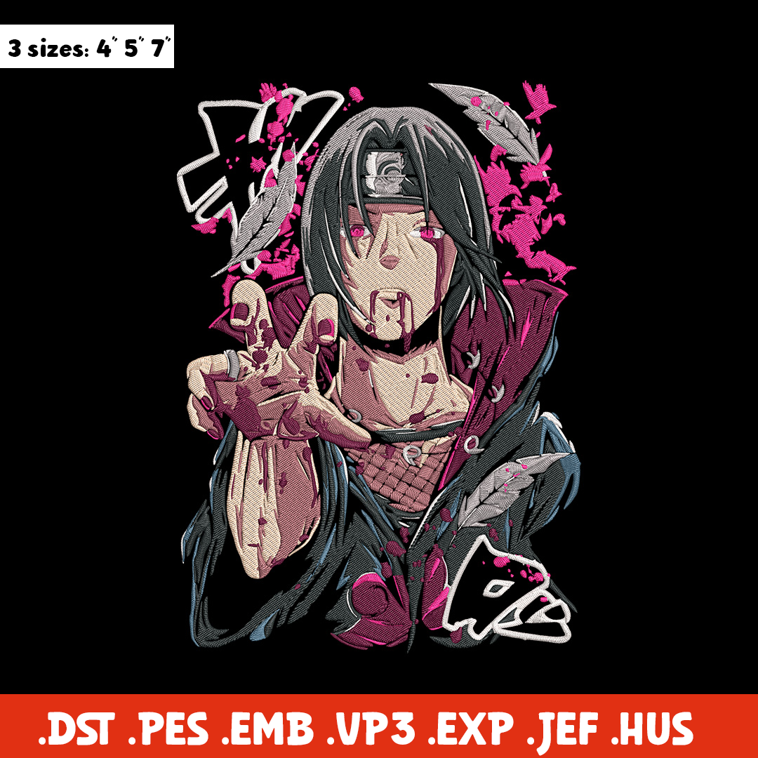 Itachi poster Embroidery Design,Naruto Embroidery, Embroider - Inspire ...