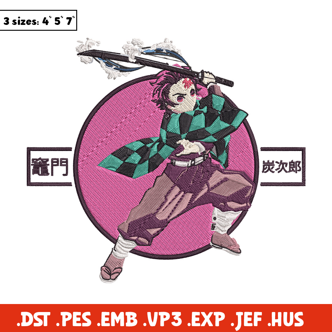 Kamado Tanjiro Embroidery Design, Demon slayer Embroidery,Em - Inspire ...
