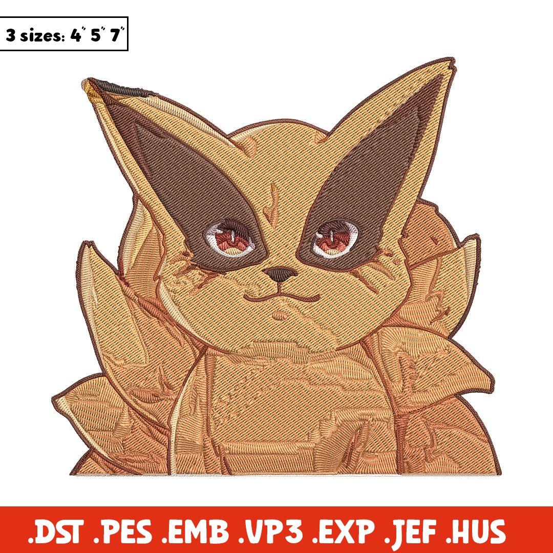 Kurama chibi Embroidery Design, Naruto Embroidery, Embroider - Inspire ...
