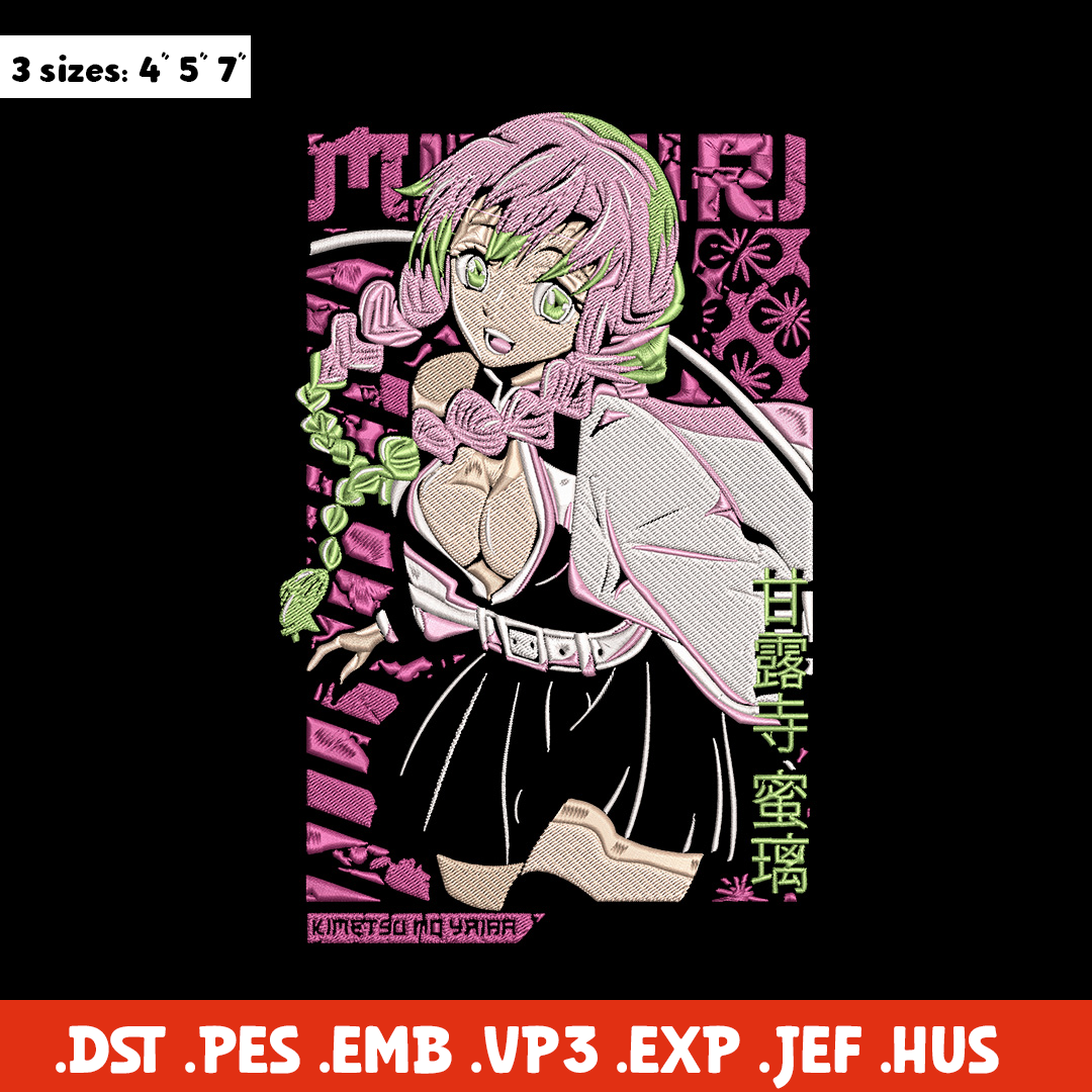 Mitsuri poster Embroidery Design, Demon slayer Embroidery, E - Inspire ...