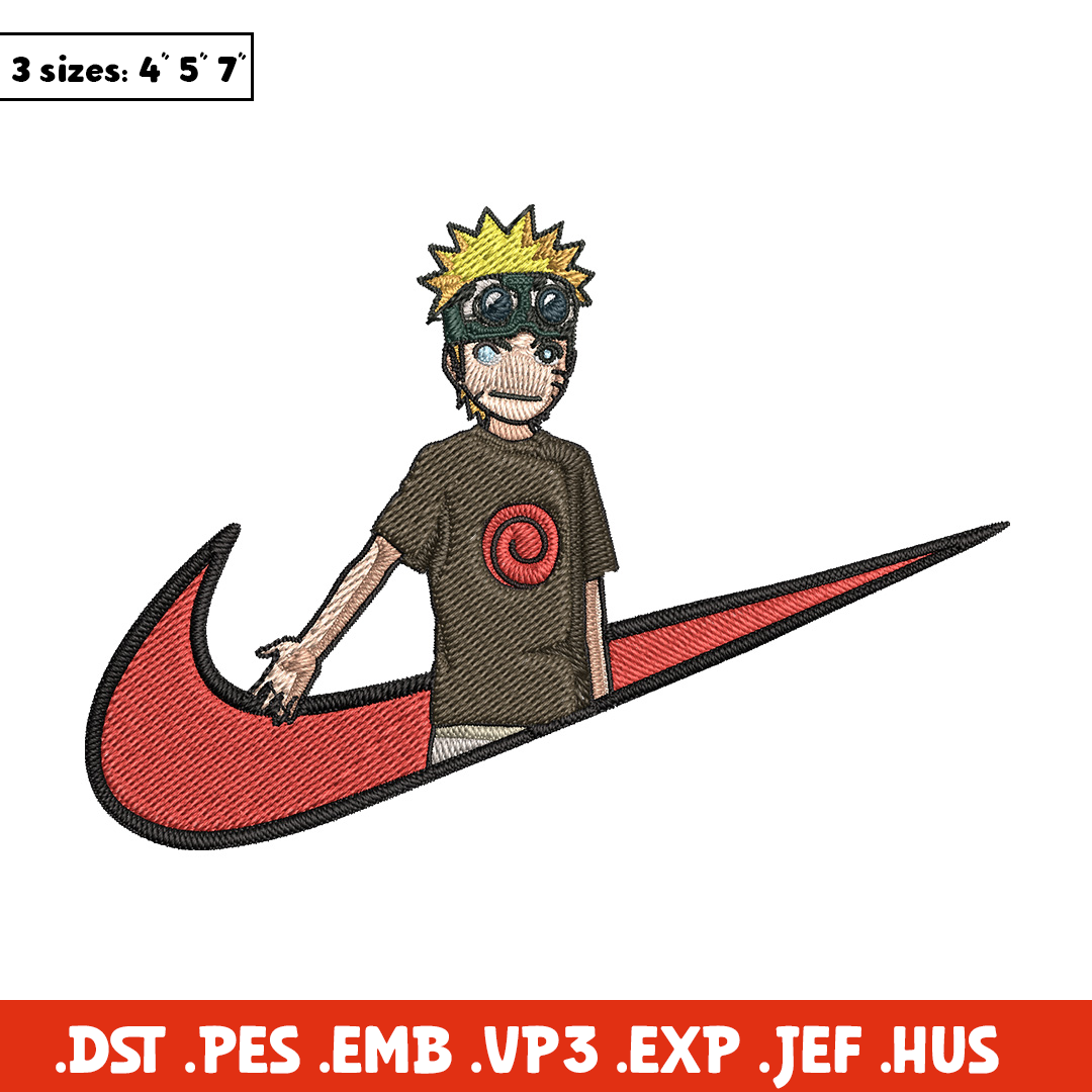Naruto kid x nike Embroidery Design, Naruto Embroidery, Embr - Inspire ...