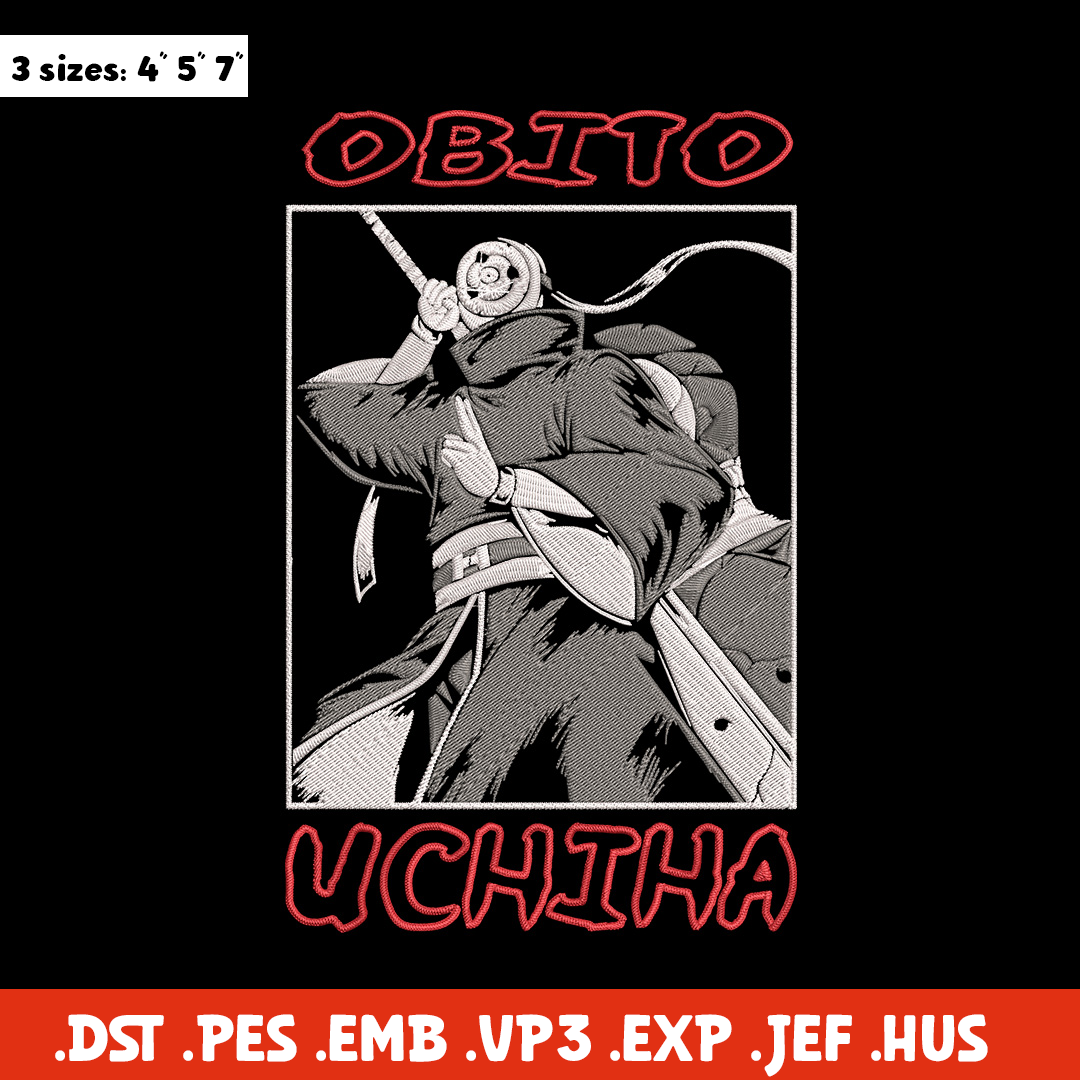Obito Poster Embroidery Design, Naruto Embroidery, Embroider | Inspire ...