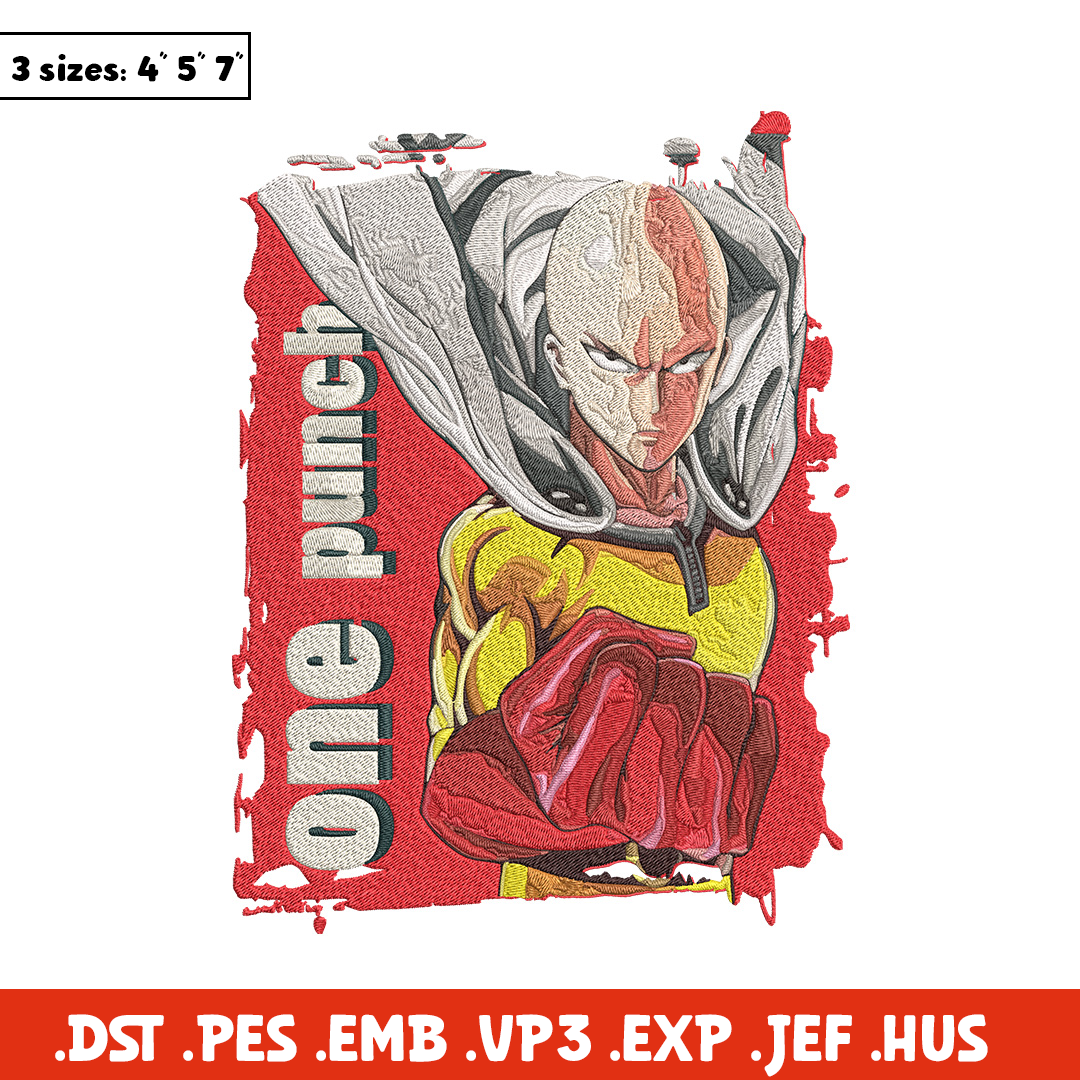 One punch man poster Embroidery Design, One punch man Embroi - Inspire ...