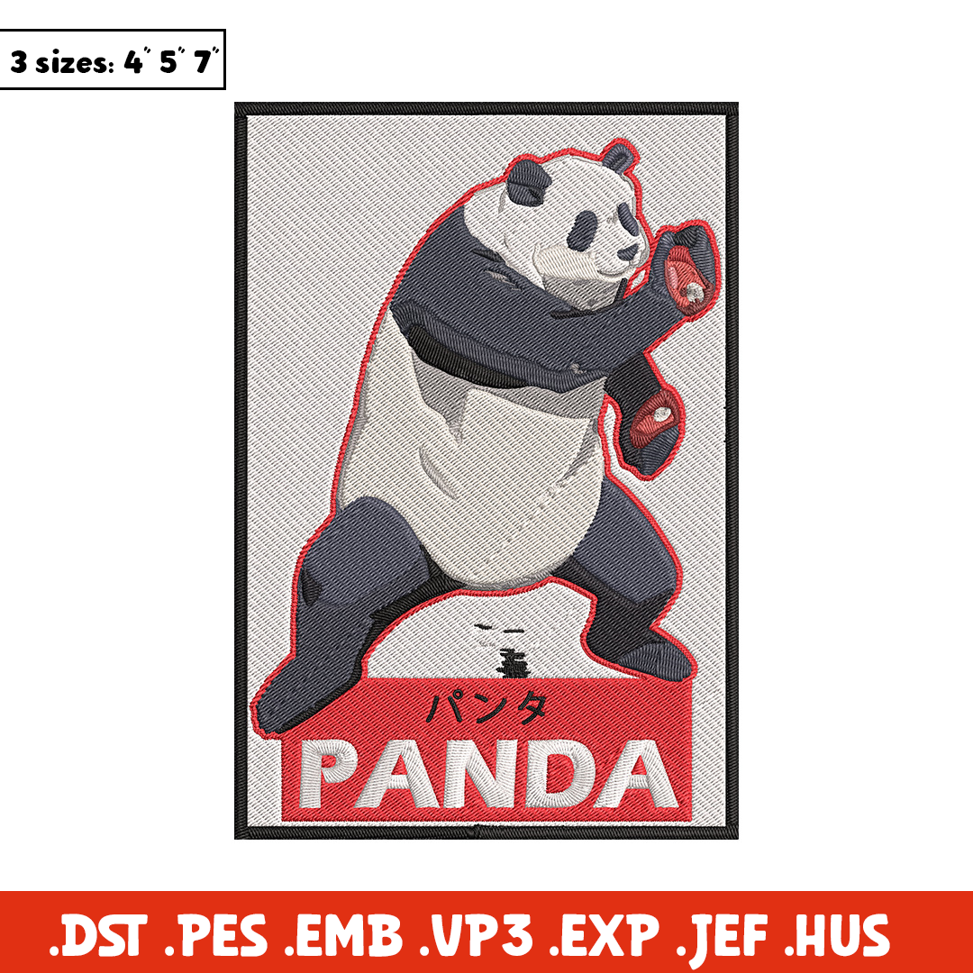 Panda jjk Embroidery Design, Jujutsu Embroidery, Embroidery - Inspire ...