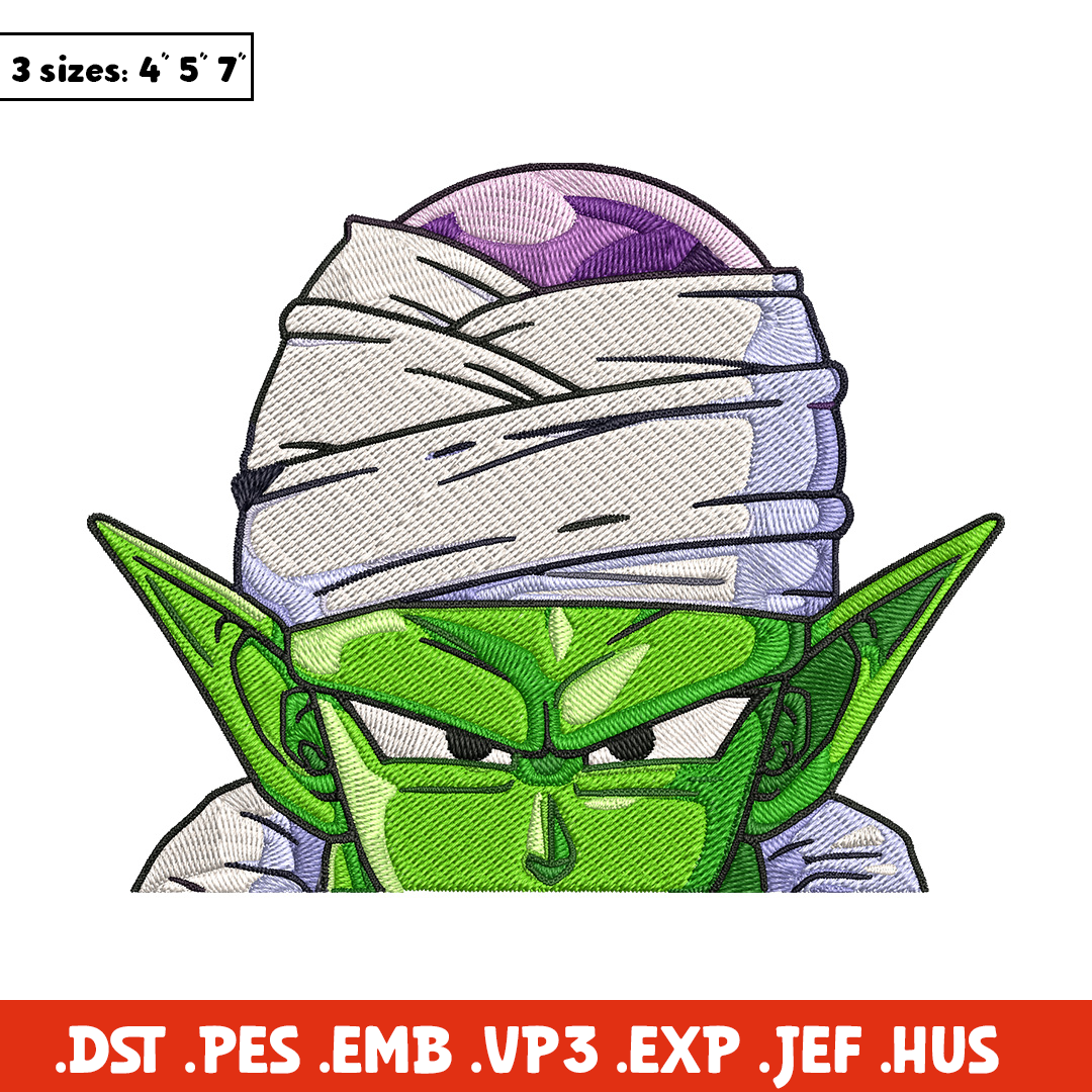 Piccolo Peeker Embroidery Design, Dragonball Embroidery, Emb - Inspire ...