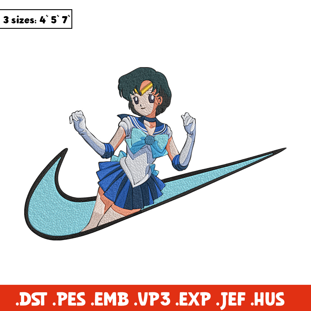 Sailor Mercury Embroidery Design, Sailor moon Embroidery, Em - Inspire ...