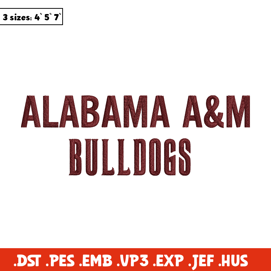 Alabama AM Bulldogs logo embroidery design, NCAA embroidery, | Inspire ...