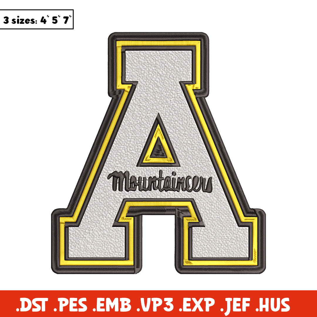 Appalachian State logo embroidery design, NCAA embroidery, S | Inspire ...